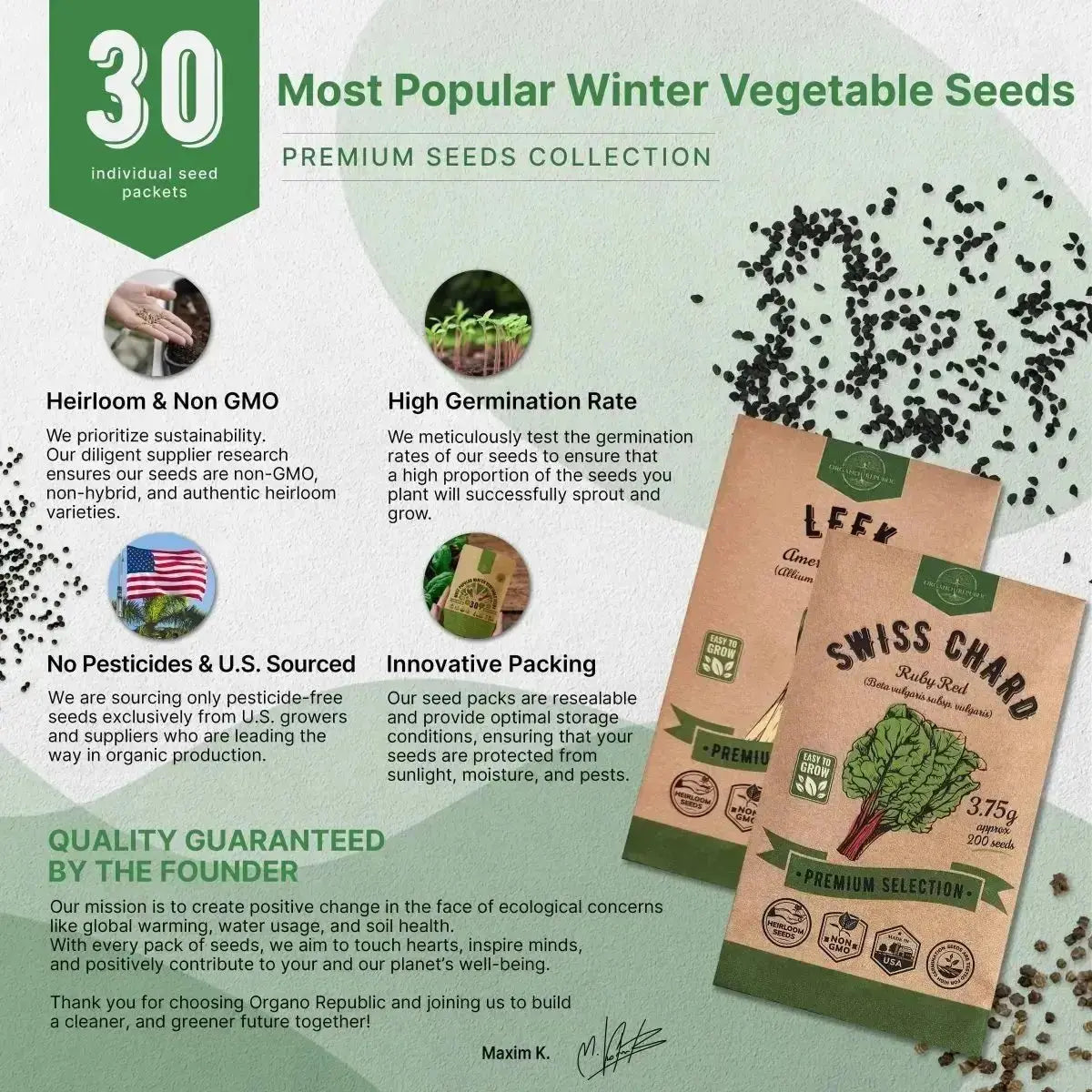 30 Most Popular Winter Vegetable Seeds Variety Pack - Buy Online at the ...