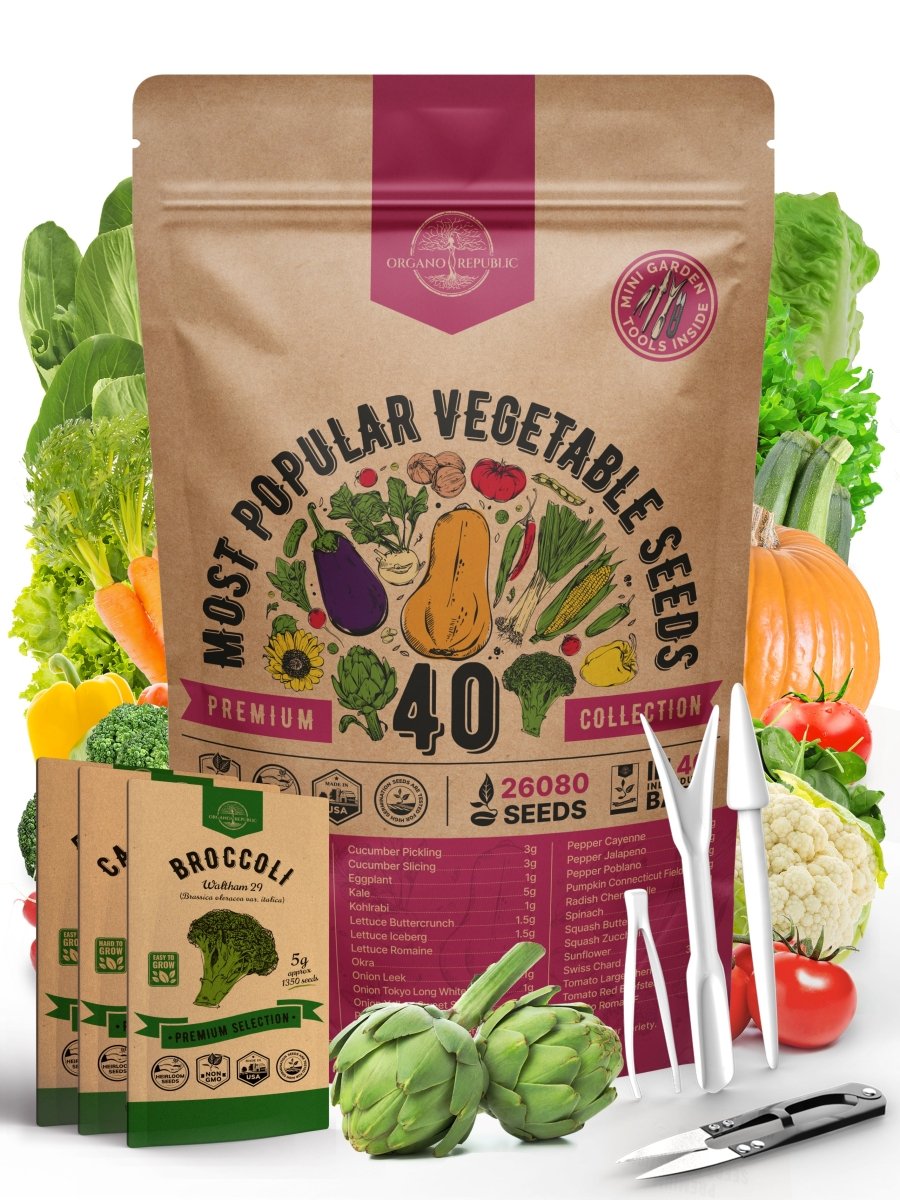 40 Vegetable Seeds Variety Pack - 26,000+ Non GMO Heirloom Seeds for P ...