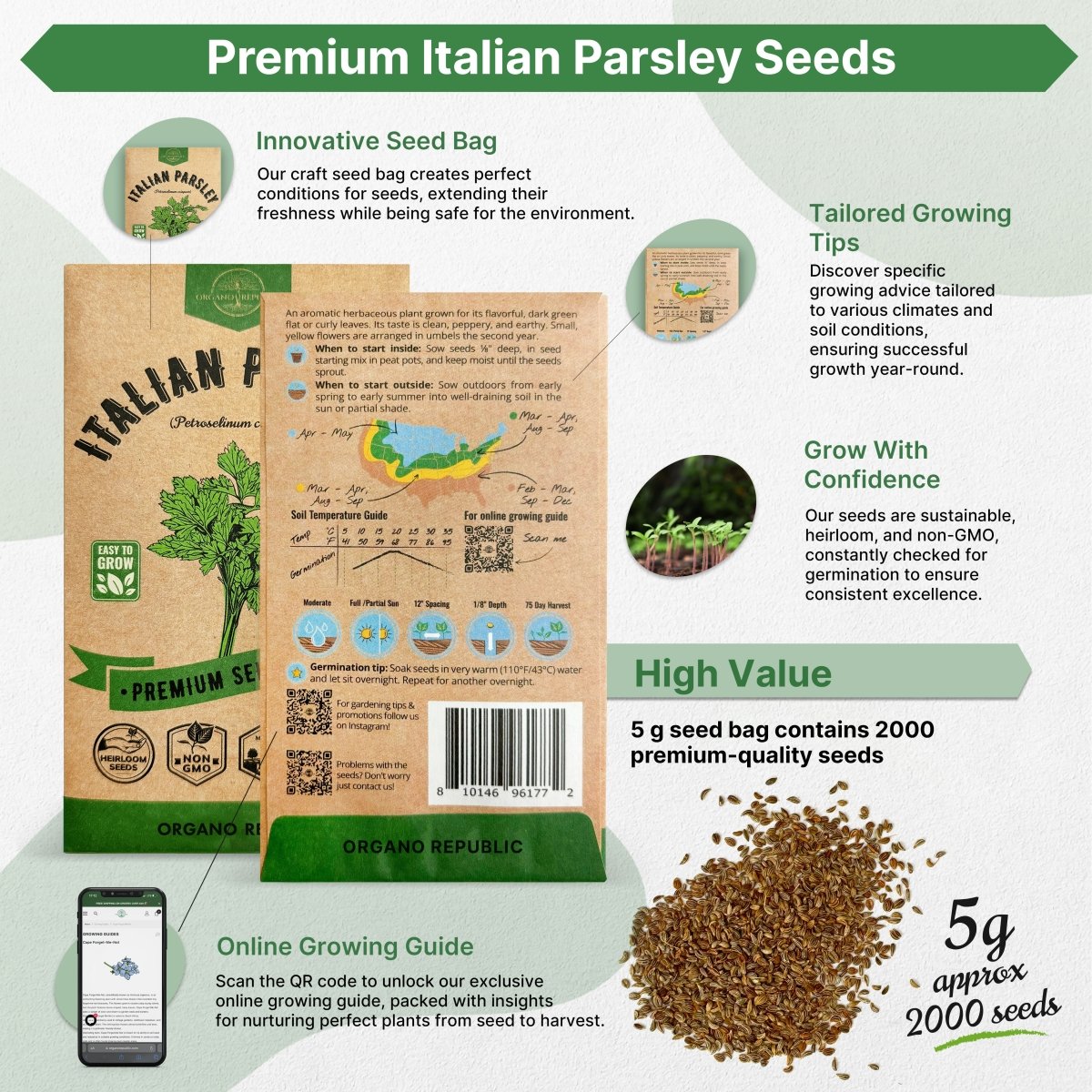 Italian Parsley Seeds Pack 5G - Buy Online at the Best Price $7.49 from ...